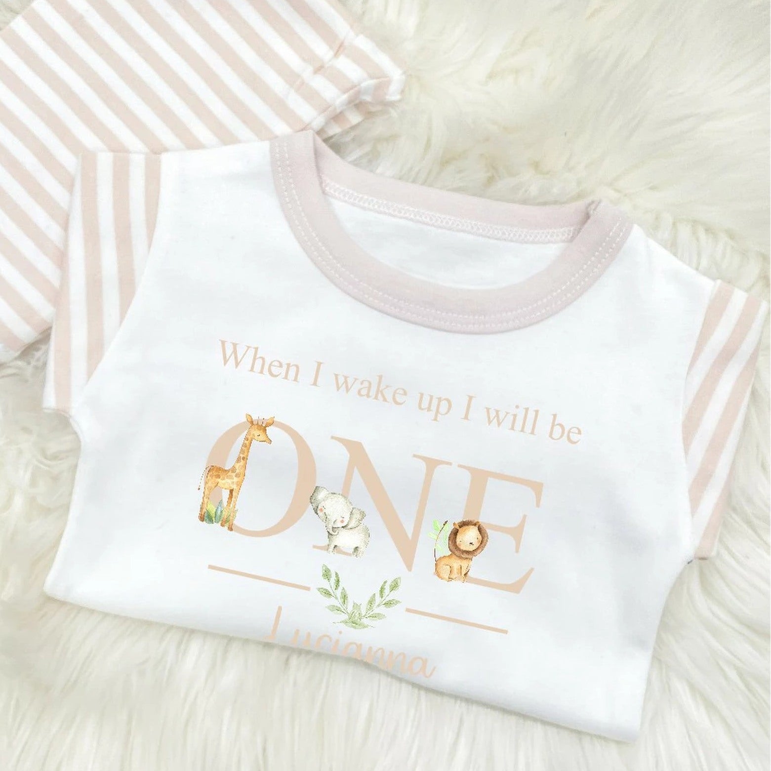 Personalised Birthday Jungle Beige Kids Pyjamas – allaboutthebump