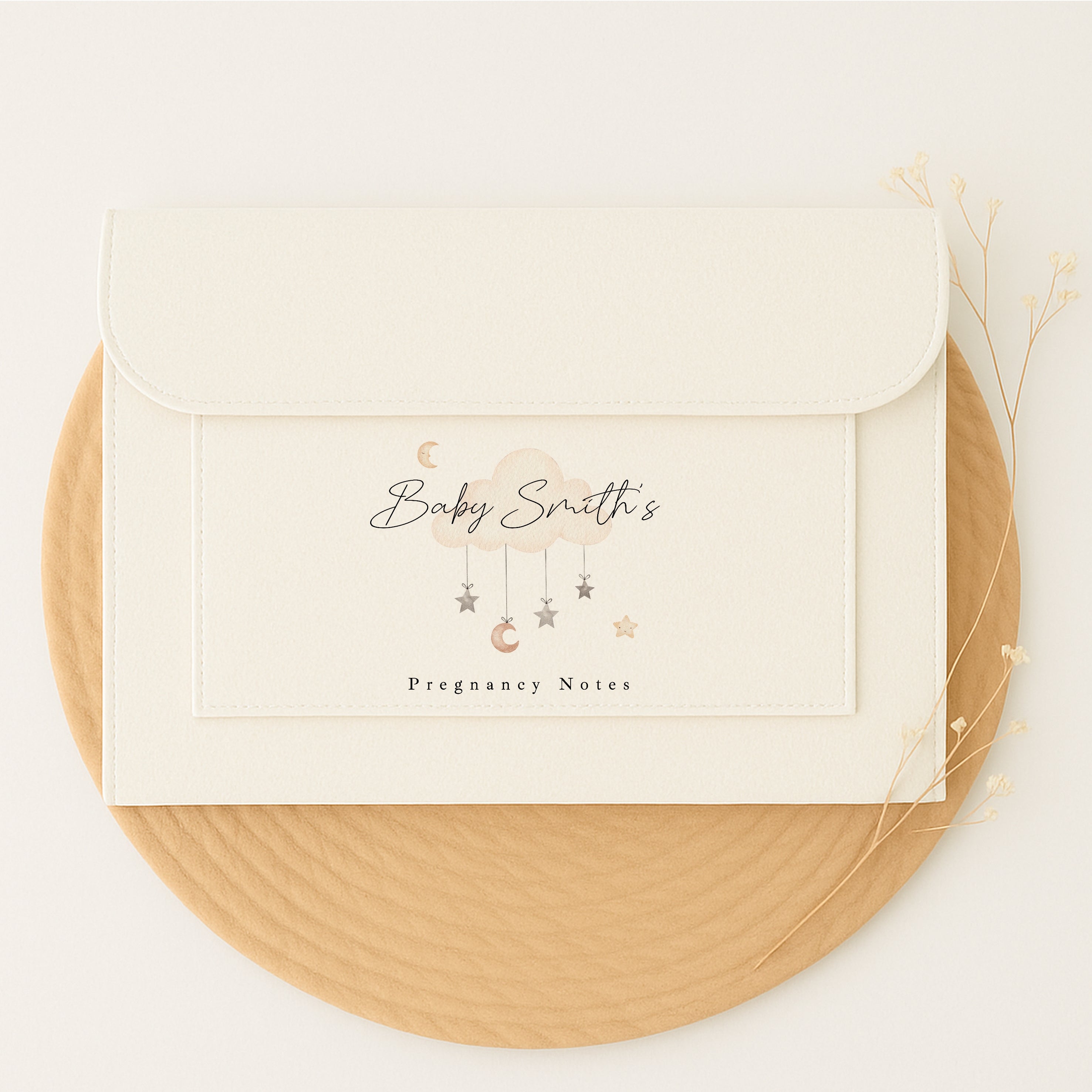 Personalised Clouds Baby Maternity/Pregnancy Notes Folder – allaboutthebump