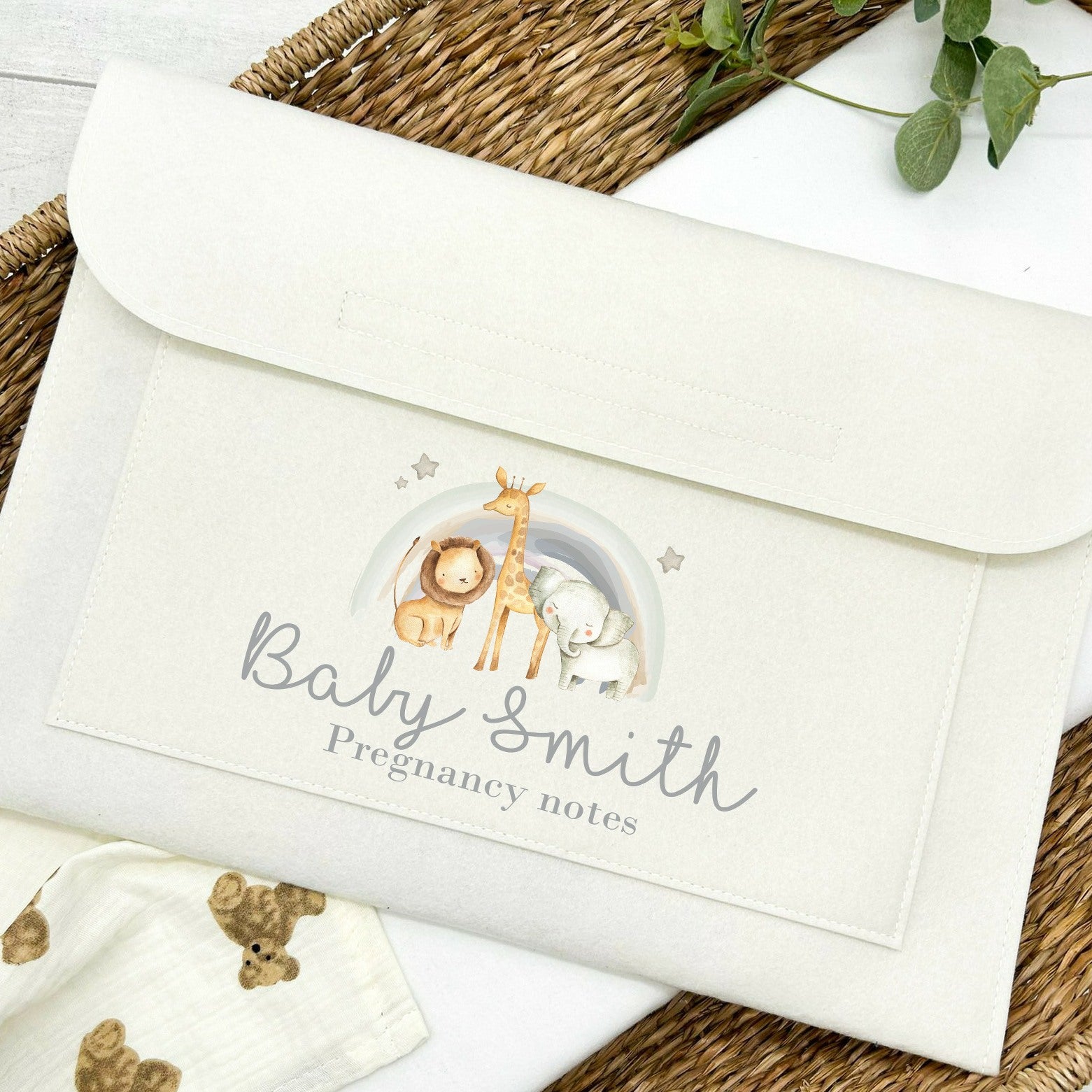 Personalised Jungle Rainbow Pregnancy/Maternity Notes folder ...