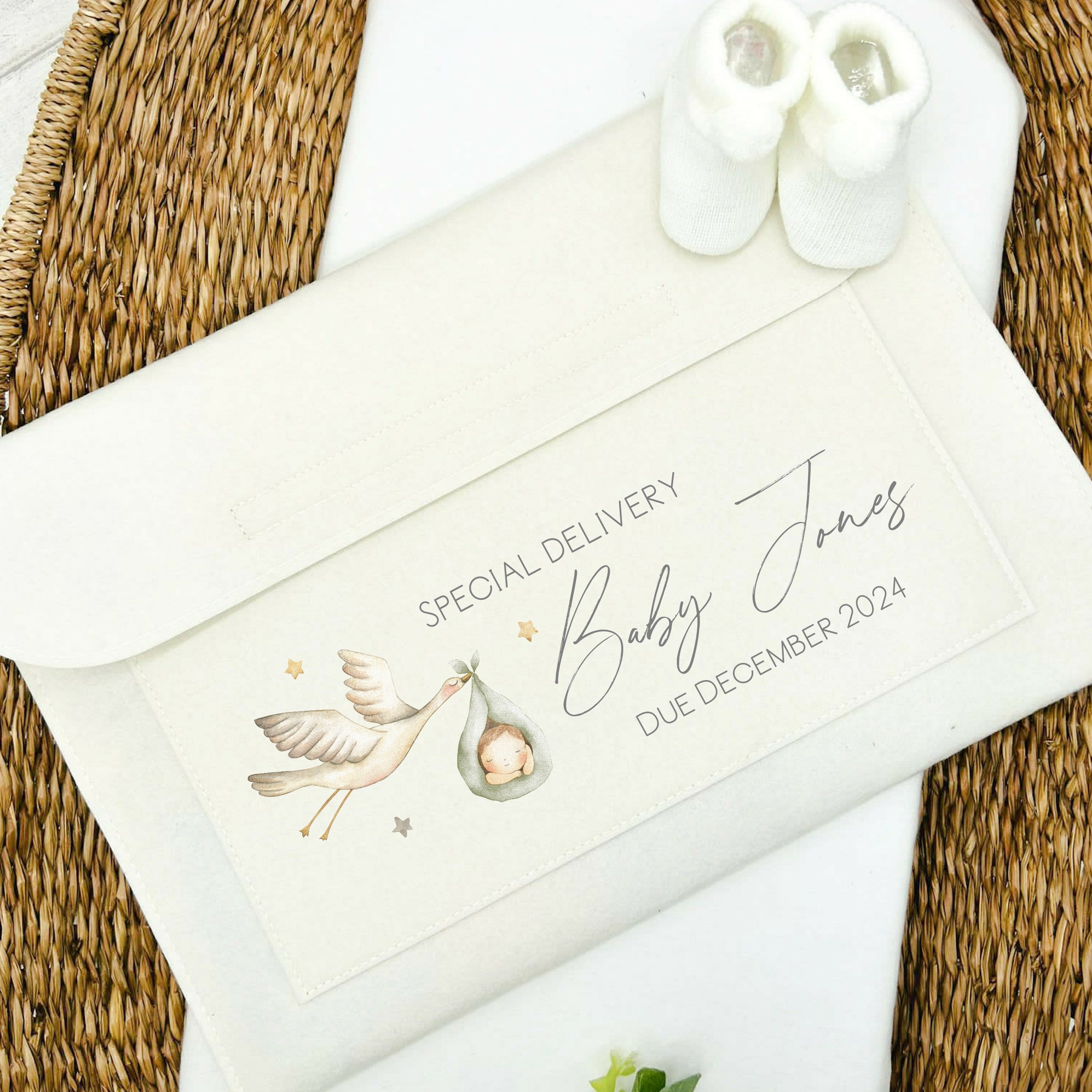 Personalised Special Delivery Pregnancy/Maternity Notes Cream Folder ...